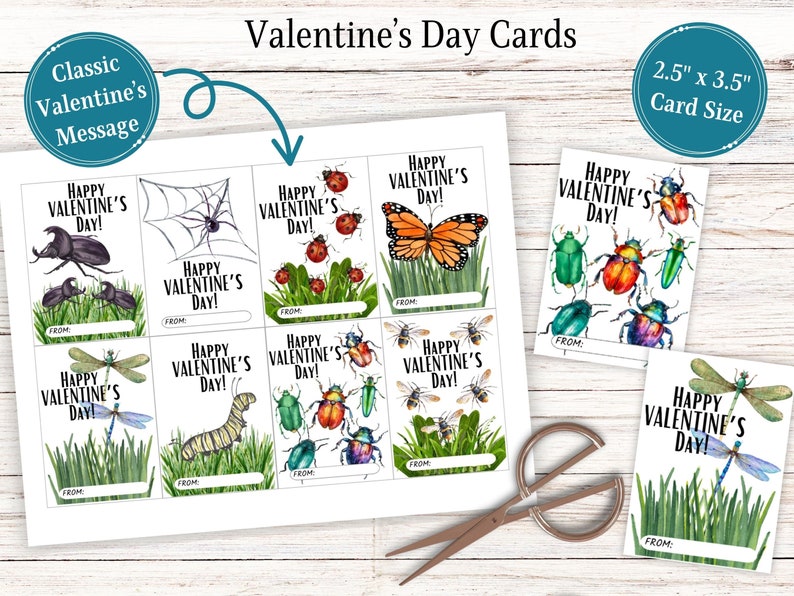 Bugs Valentine's Day Cards, Preschool Valentines, Classroom Valentines ...