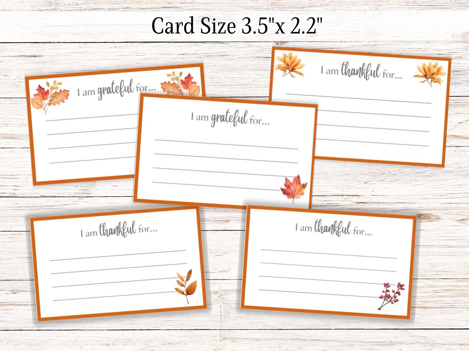 I Am Thankful - Grateful Printable Cards | Gratitude Cards ...