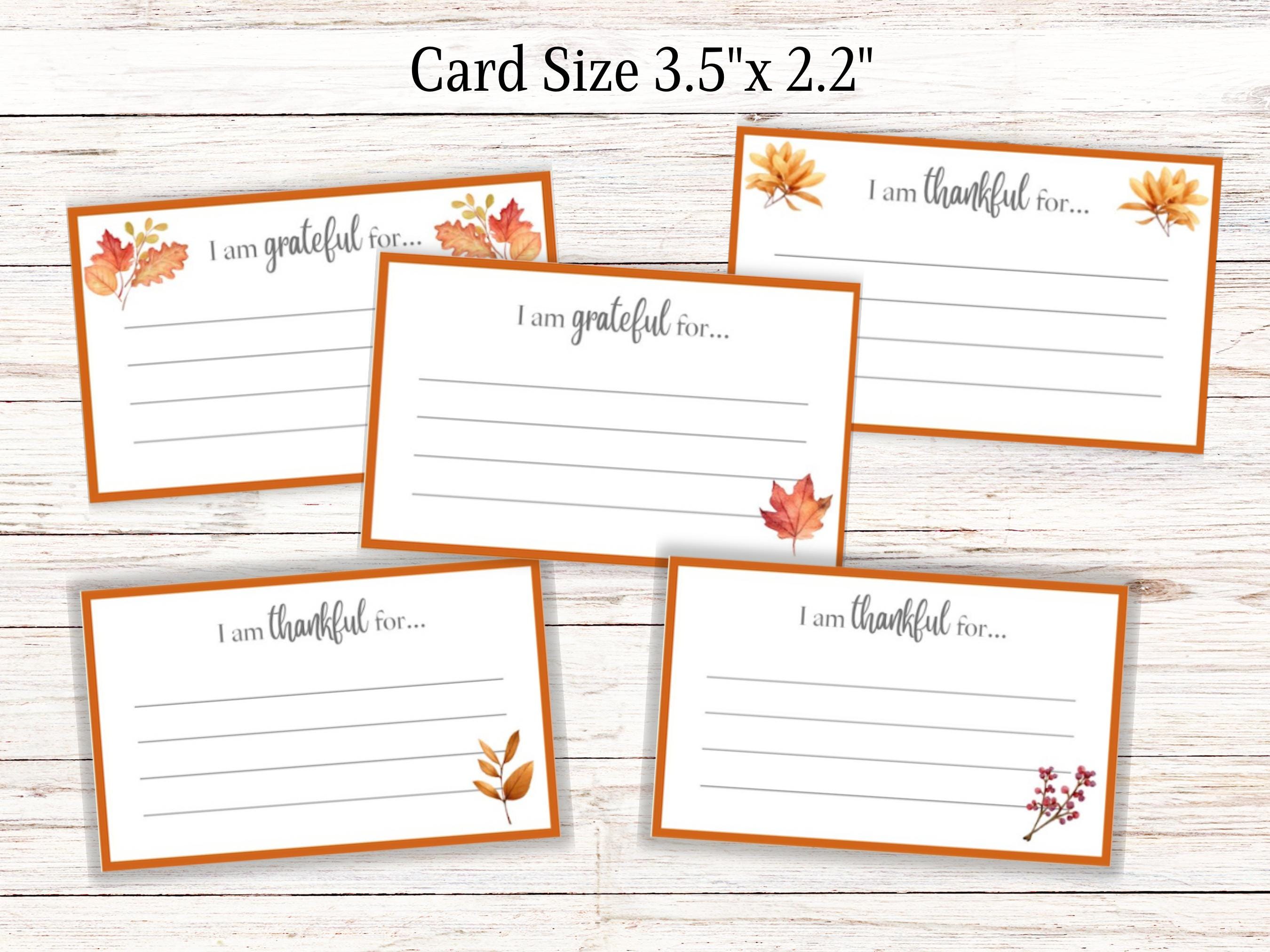 I Am Thankful - Grateful Printable Cards | Gratitude Cards ...