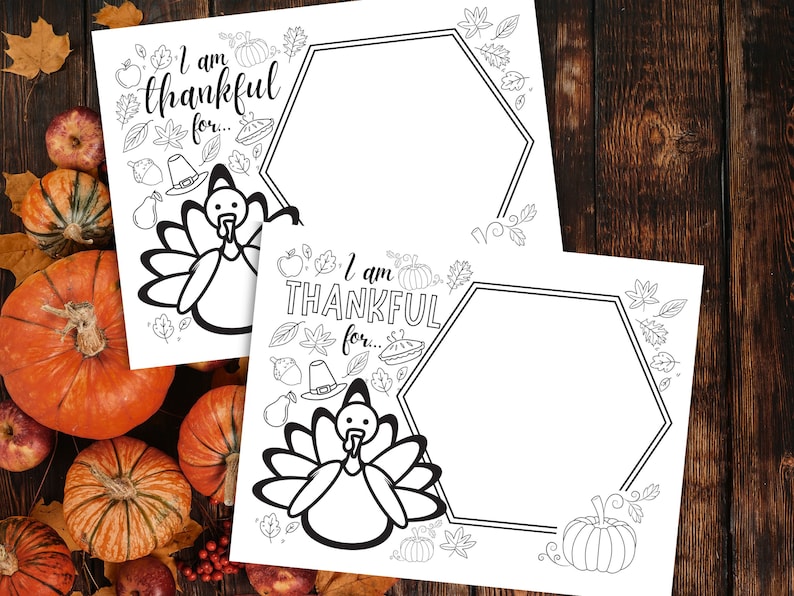 I Am Thankful for Kids Coloring Printable, Thanksgiving Activity ...