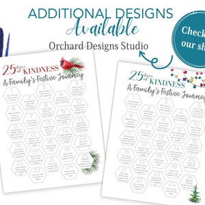 Christmas 25 Days of Kindness Calendar Printable | Kindness Advent ...