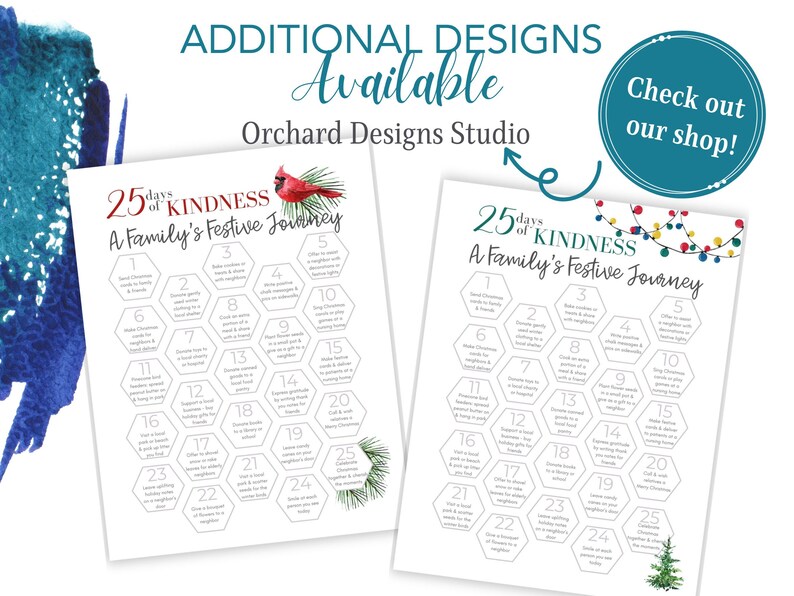 Christmas 25 Days of Kindness Calendar Printable | Kindness Advent ...