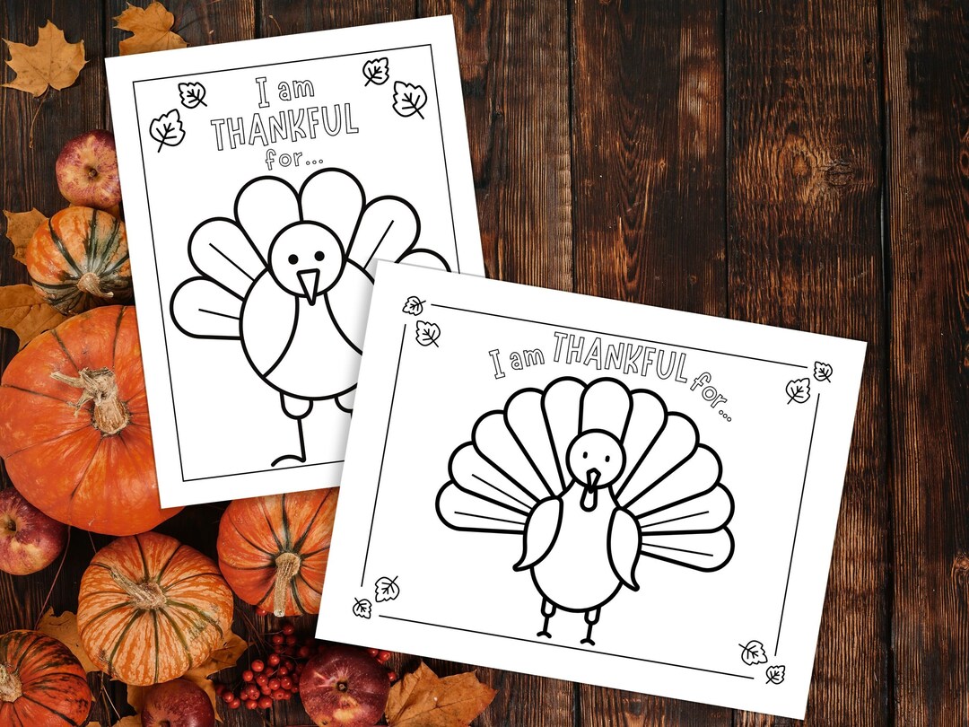 I Am Thankful Turkey Coloring Printable | Kids Thanksgiving Activity ...