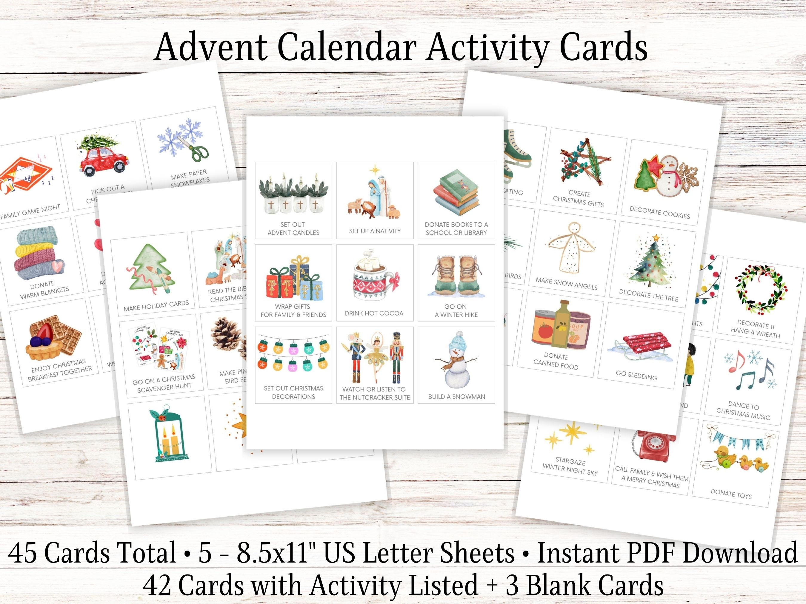 45 Printable Advent Activity Cards, Family Kids Advent Activity, Advent ...