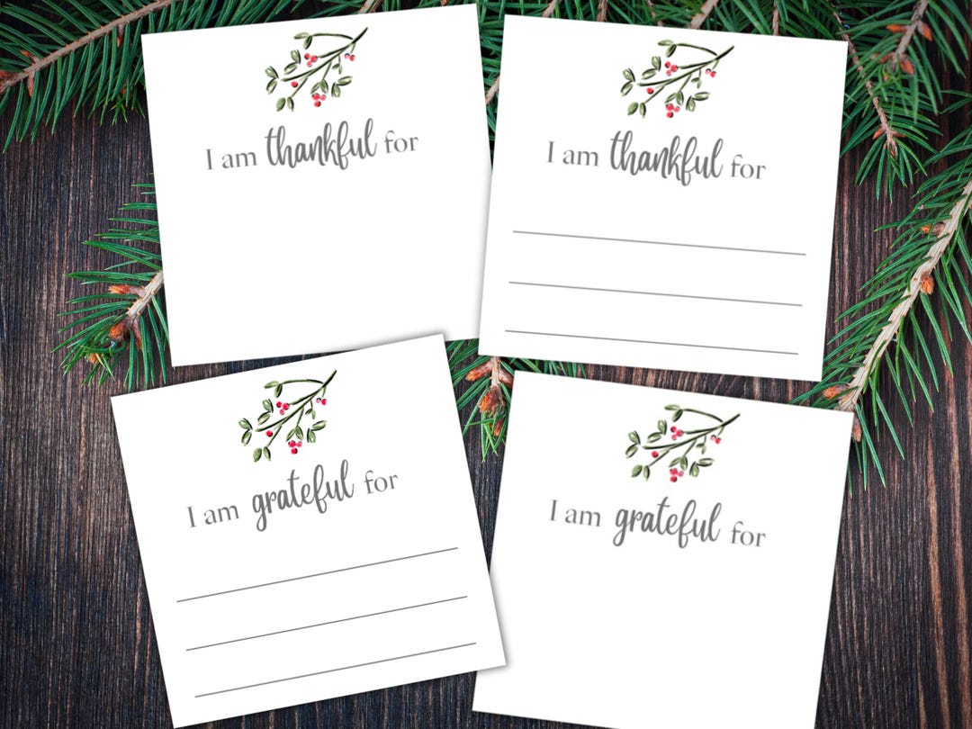 I Am Thankful for Christmas Cards | Printable Thankful Cards ...