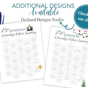 Christmas 25 Days of Kindness Calendar Printable Kindness Advent ...