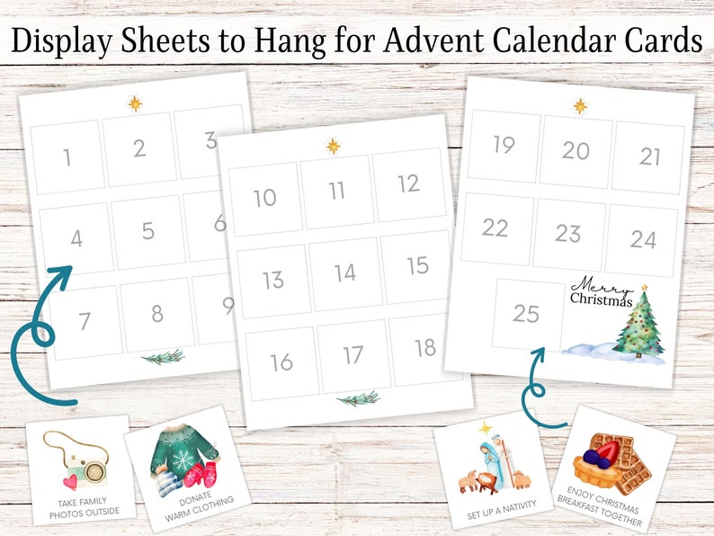45 Printable Advent Activity Cards, Family Kids Advent Activity, Advent ...