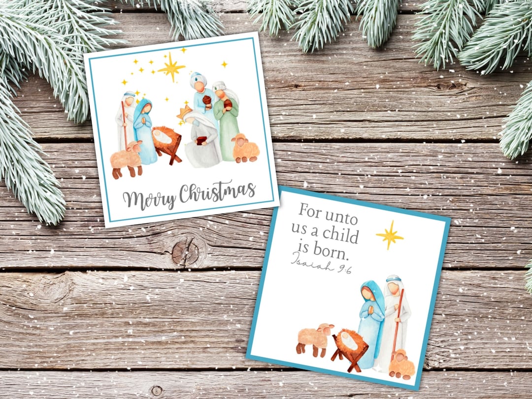 Printable Nativity Christmas Gift Tags, Nativity Gift Tags, Christmas ...