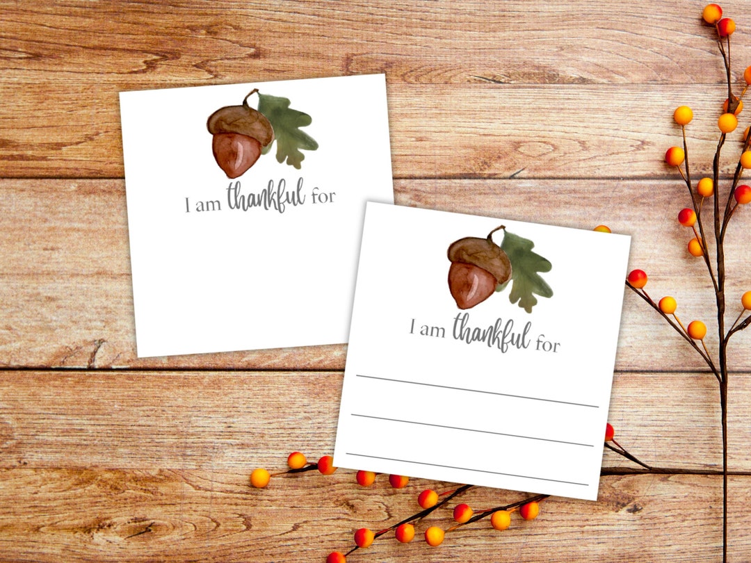 I Am Thankful for Thanksgiving Cards Printable | Gratitude Cards ...