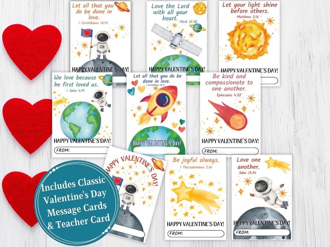 Space Scripture Valentines Day Cards, Bible Verse, Christian Valentines ...