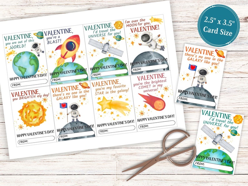 Space Valentines Day Cards, Classroom Valentines, Preschool Valentines ...