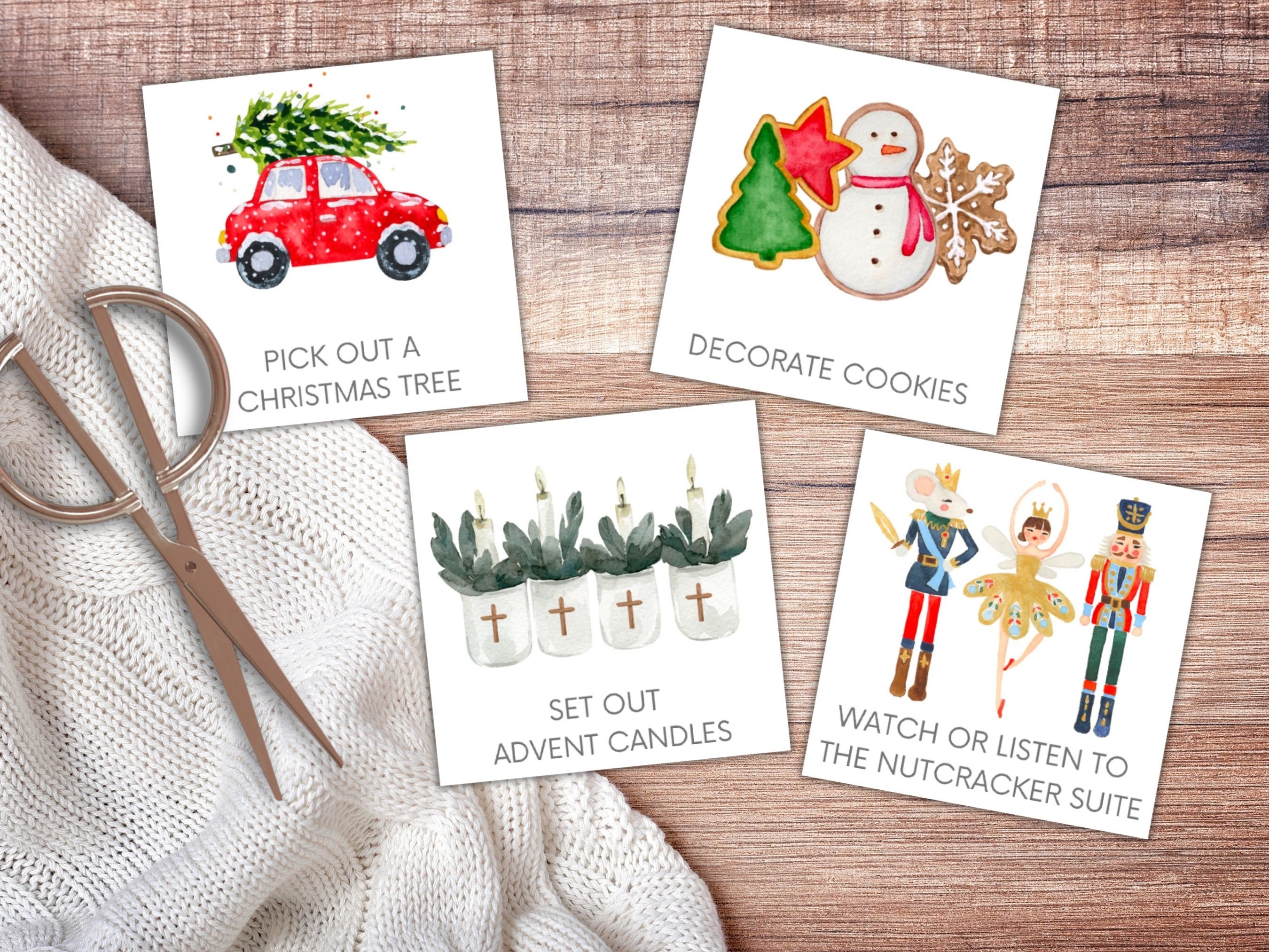 45 Printable Advent Activity Cards, Family Kids Advent Activity, Advent ...