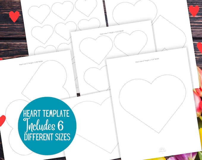 Heart in Heart Template: Kids Valentine Coloring Page (PDF Digital ...