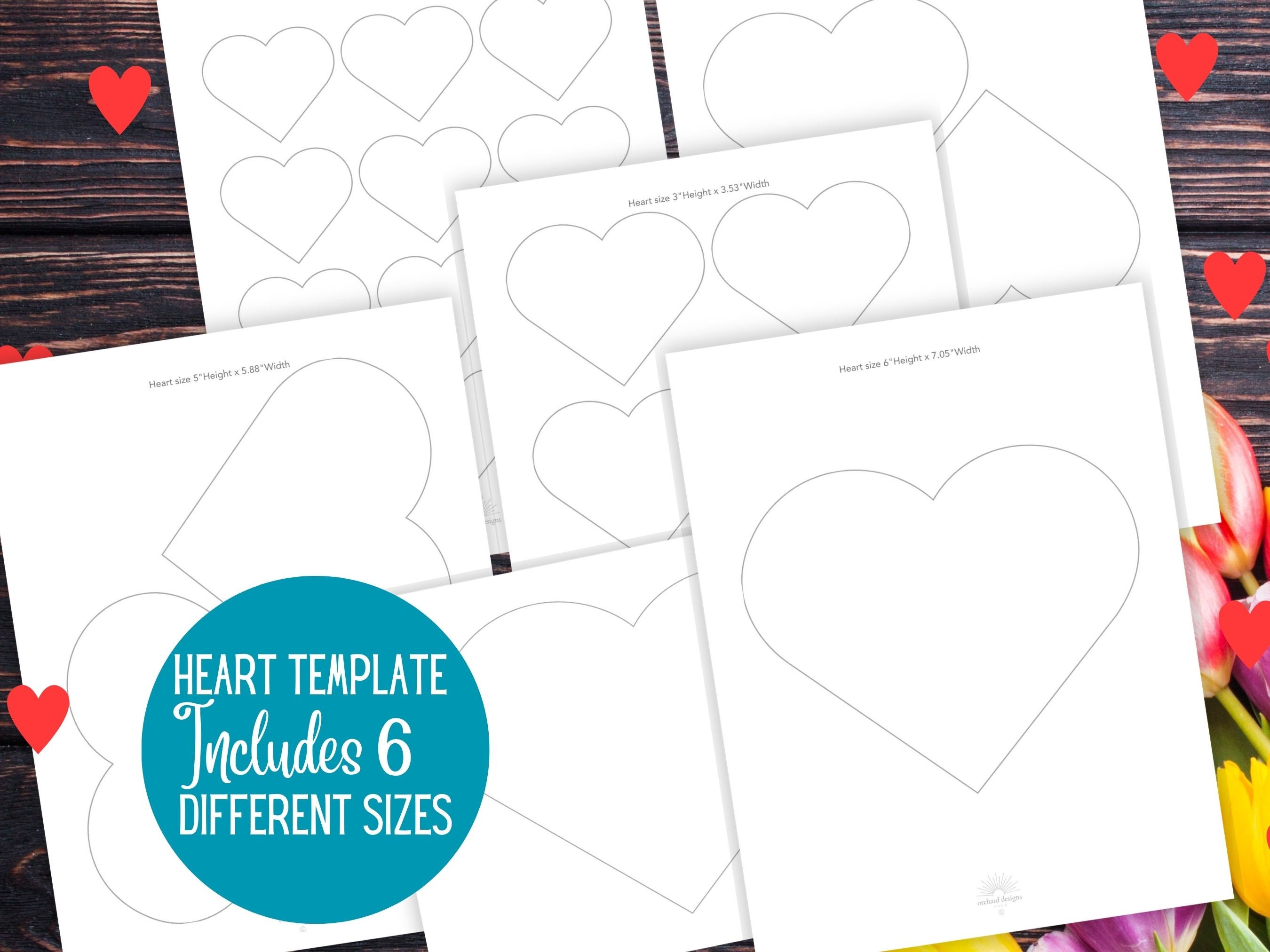Heart Template Bundle Printable, Easy Kids Valentine's Craft, Heart ...