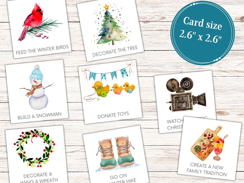 45 Printable Advent Activity Cards, Family Kids Advent Activity, Advent ...