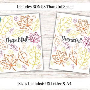 I Am Thankful Leaves Activity for Kids, Fall Thanksgiving Coloring ...