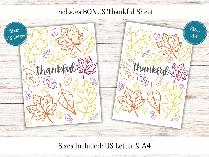 I Am Thankful Leaves Activity for Kids, Fall Thanksgiving Coloring ...