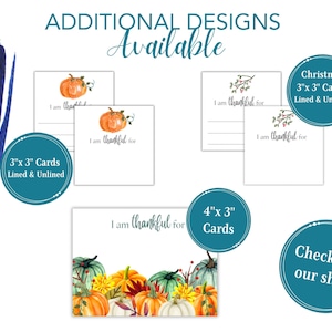 I Am Thankful for Thanksgiving Cards Printable | Gratitude Cards ...