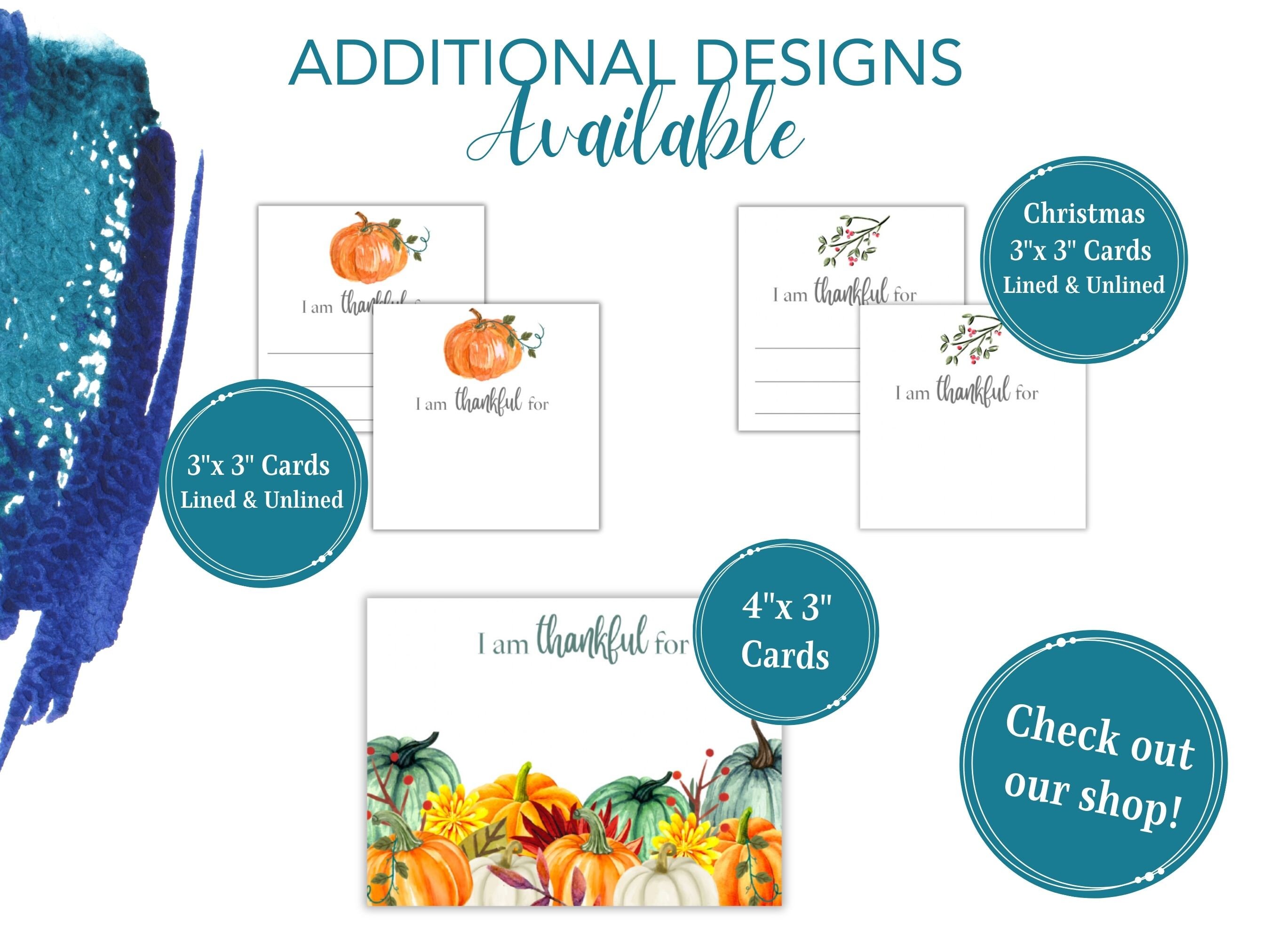 I Am Thankful for Thanksgiving Cards Printable | Gratitude Cards ...