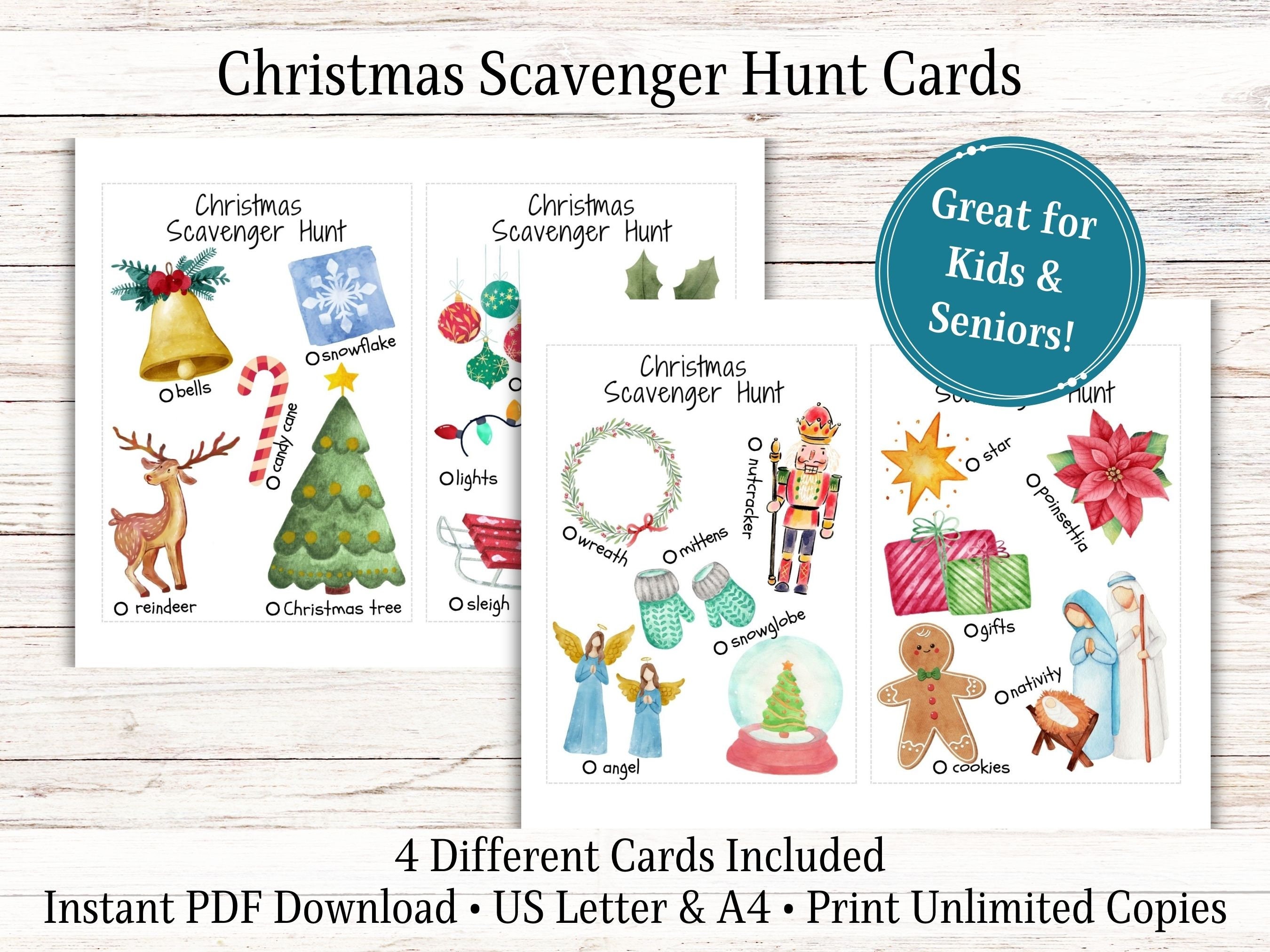 Christmas Scavenger Hunt for Kids Printable | Christmas Scavenger Hunt ...