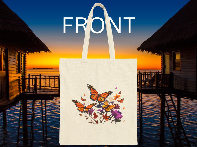 Tote Bag, Cotton Canvas Tote Bag, Monarch, Beautiful Butterfly, Gift ...
