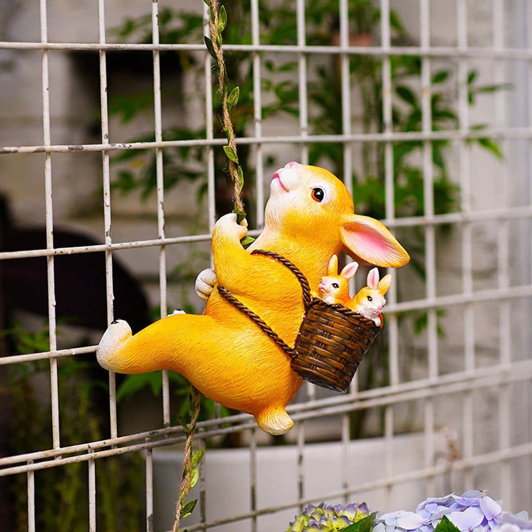 Climbing Rabbit Figurine Outdoor Rabbit Statues Kids Toys - Etsy