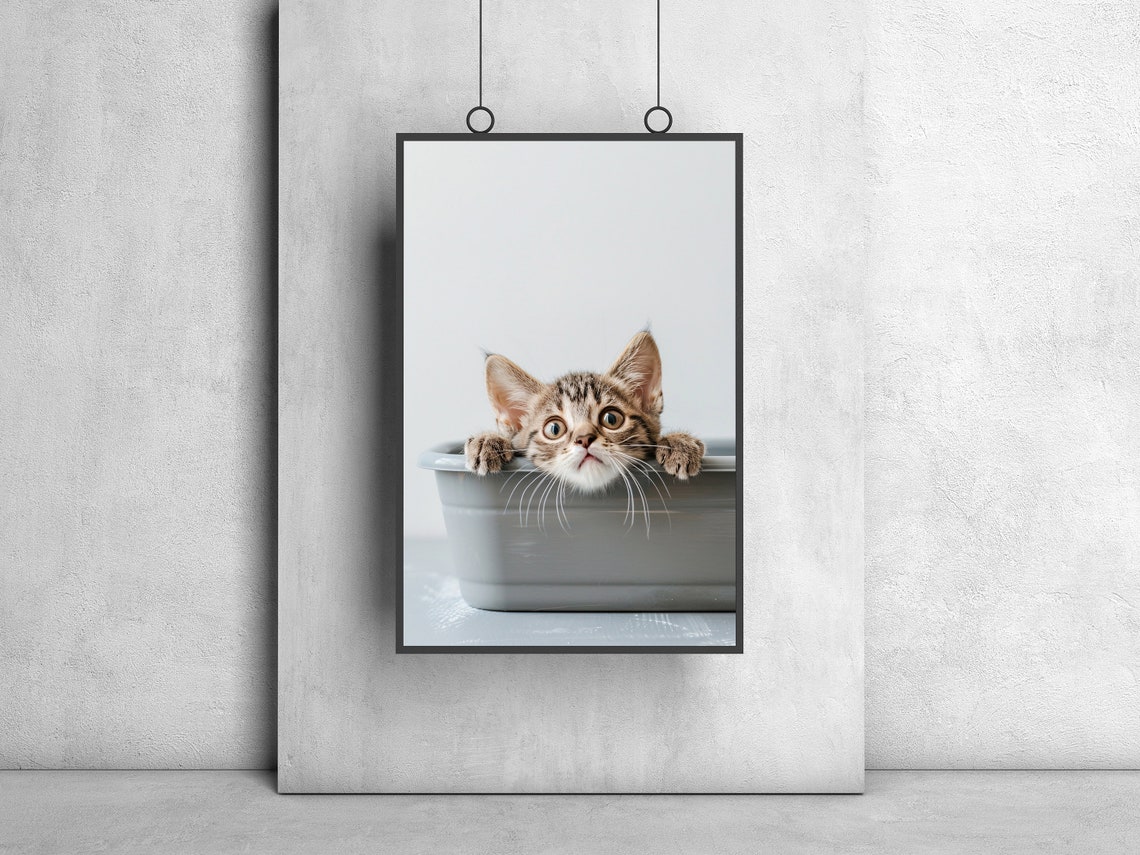 Grumpy Cat in A Tiny Tub Printable Wall Art Grumpy Cat Poster Grumpy ...