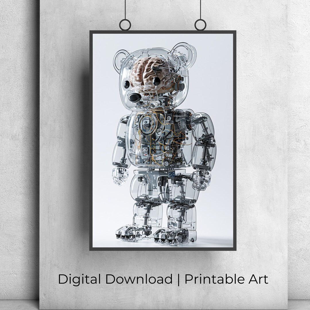 BEAR Android Adorable Printable Wall Art Poster Print Kids BEAR Photo ...