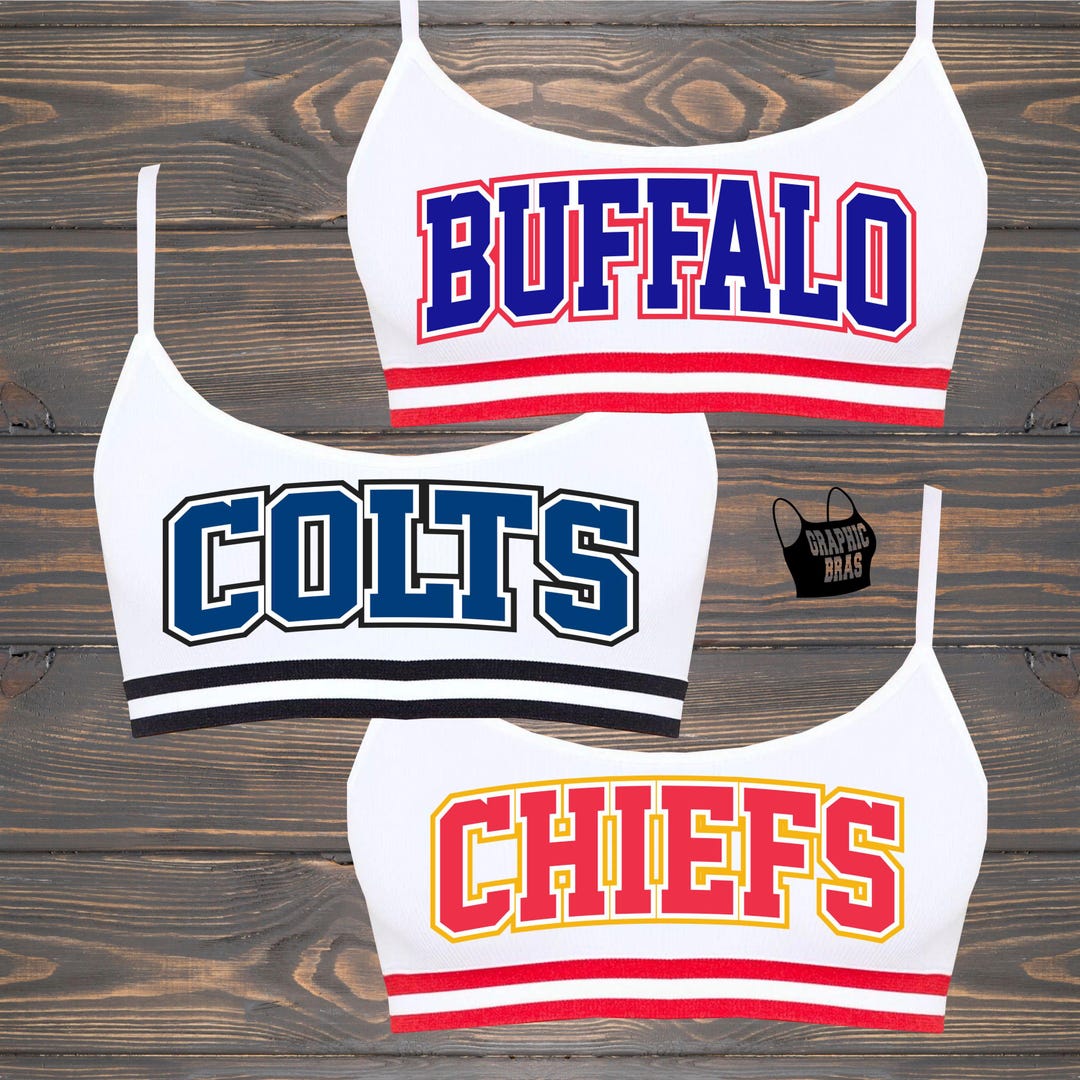 Striped Trim Bralette Custom Team Sports Bra School College University ...