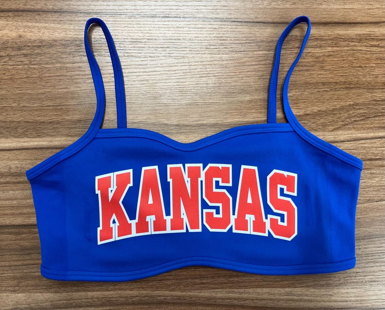 Custom Fan Team Name Sport Bralette Spaghetti Strap Crop Top University ...