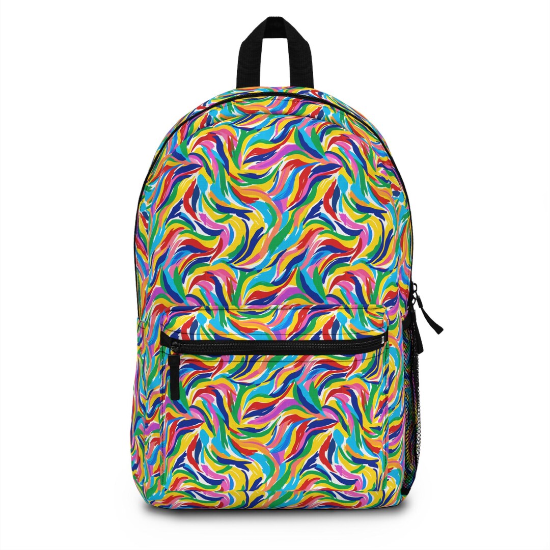 Colorful Swirl Pattern Backpack - Student Travel Bag - Etsy