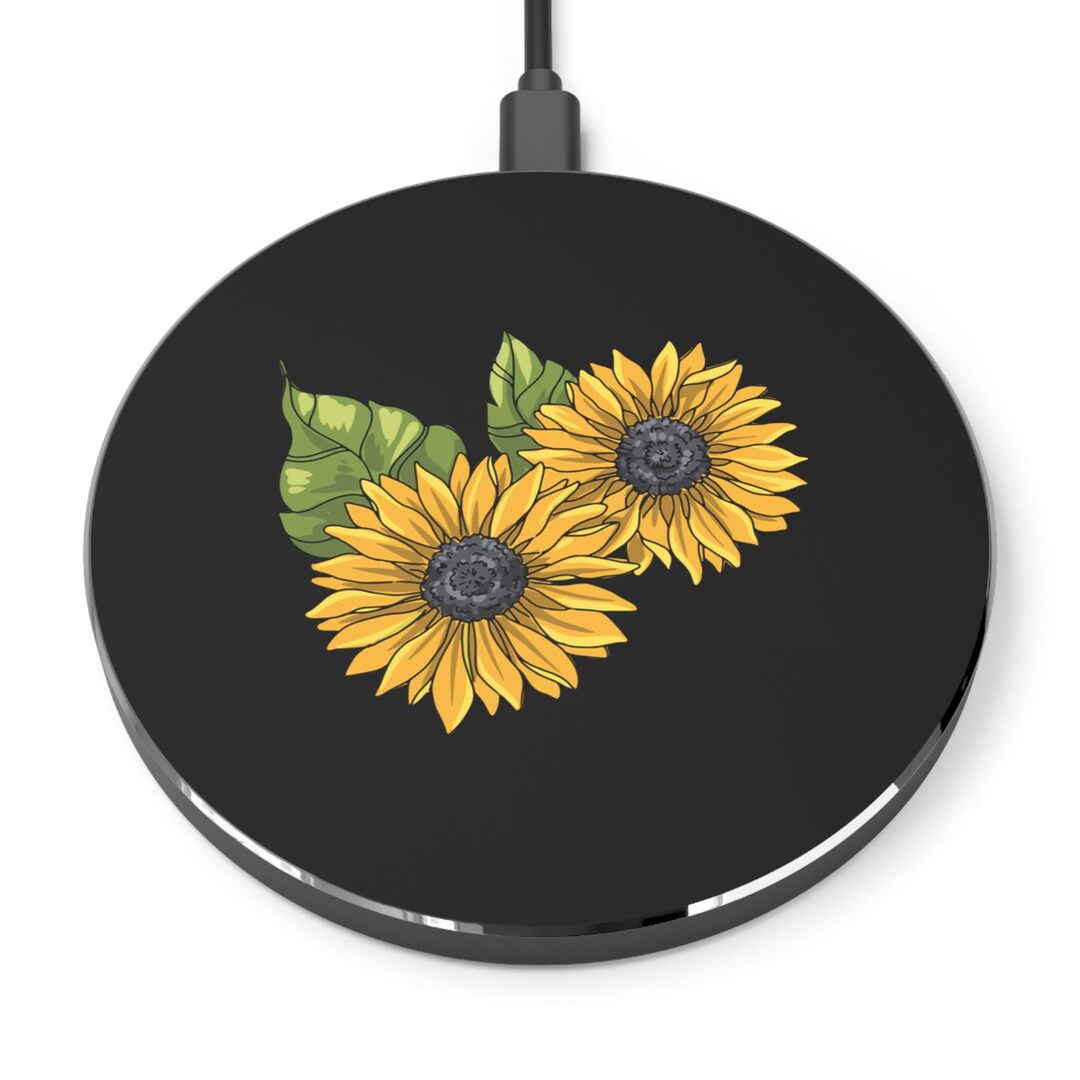 Floral Sunflower Wireless Charger - Nature Lover Tech Gift - Etsy