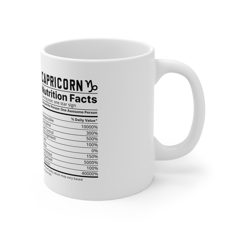 CAPRICORN Zodiac Sign Nutrition Facts | Astrology Birthday Gift ...