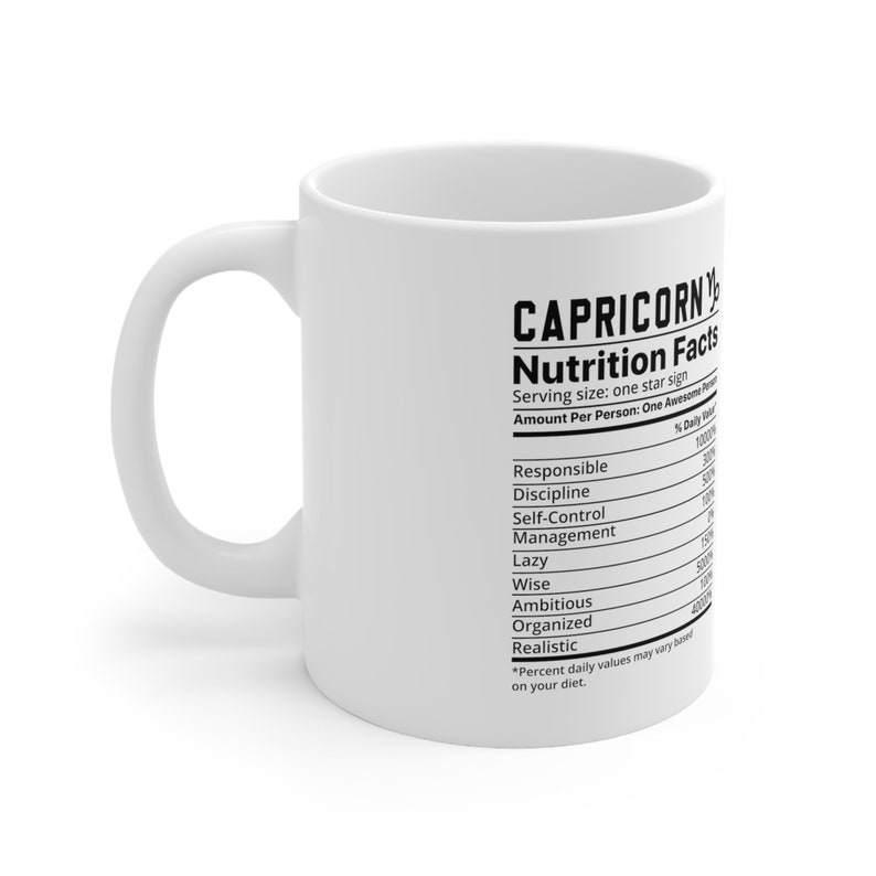 CAPRICORN Zodiac Sign Nutrition Facts | Astrology Birthday Gift ...