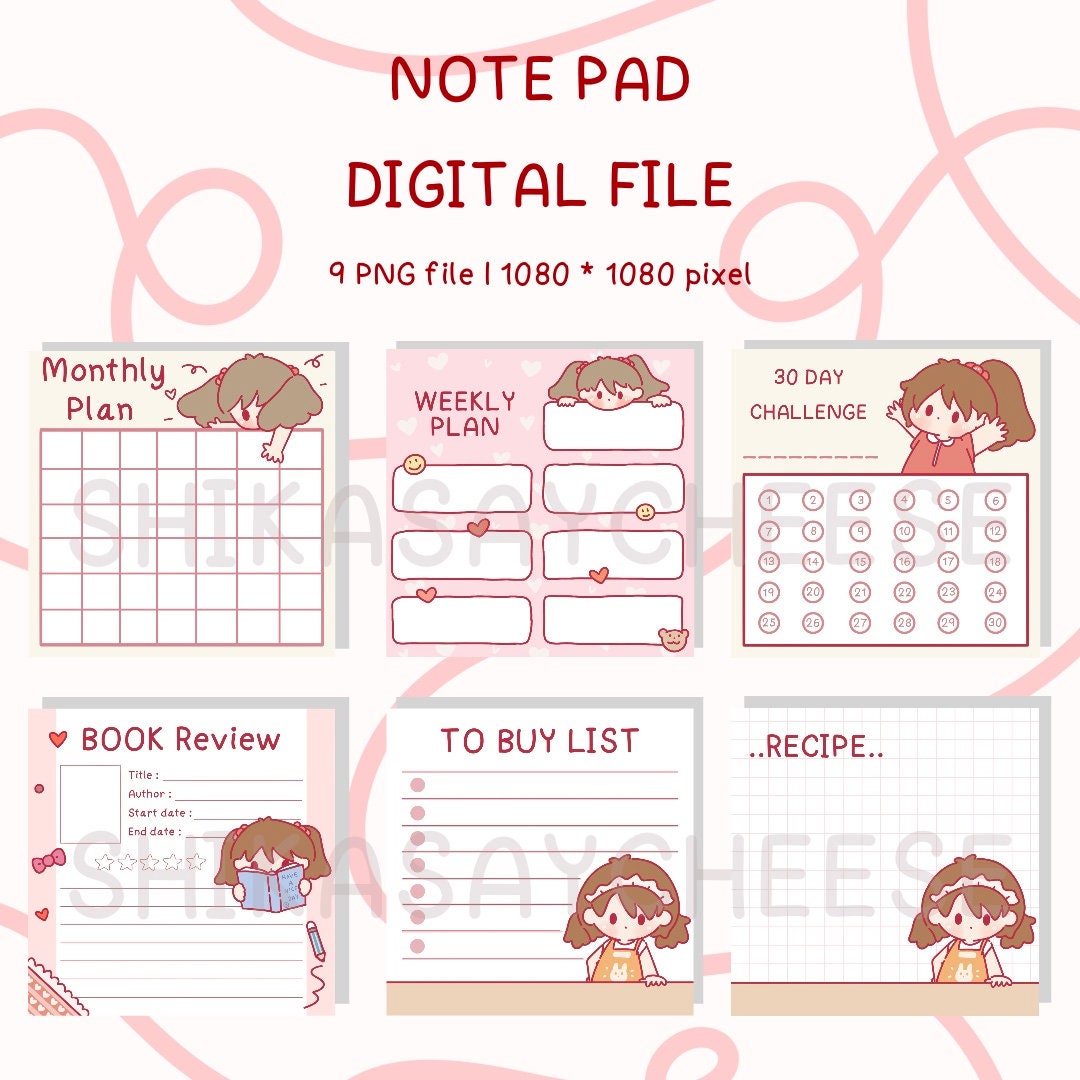 Digital Notepad, Memo Pad for Goodnote, Digital Download, Sticky Note ...