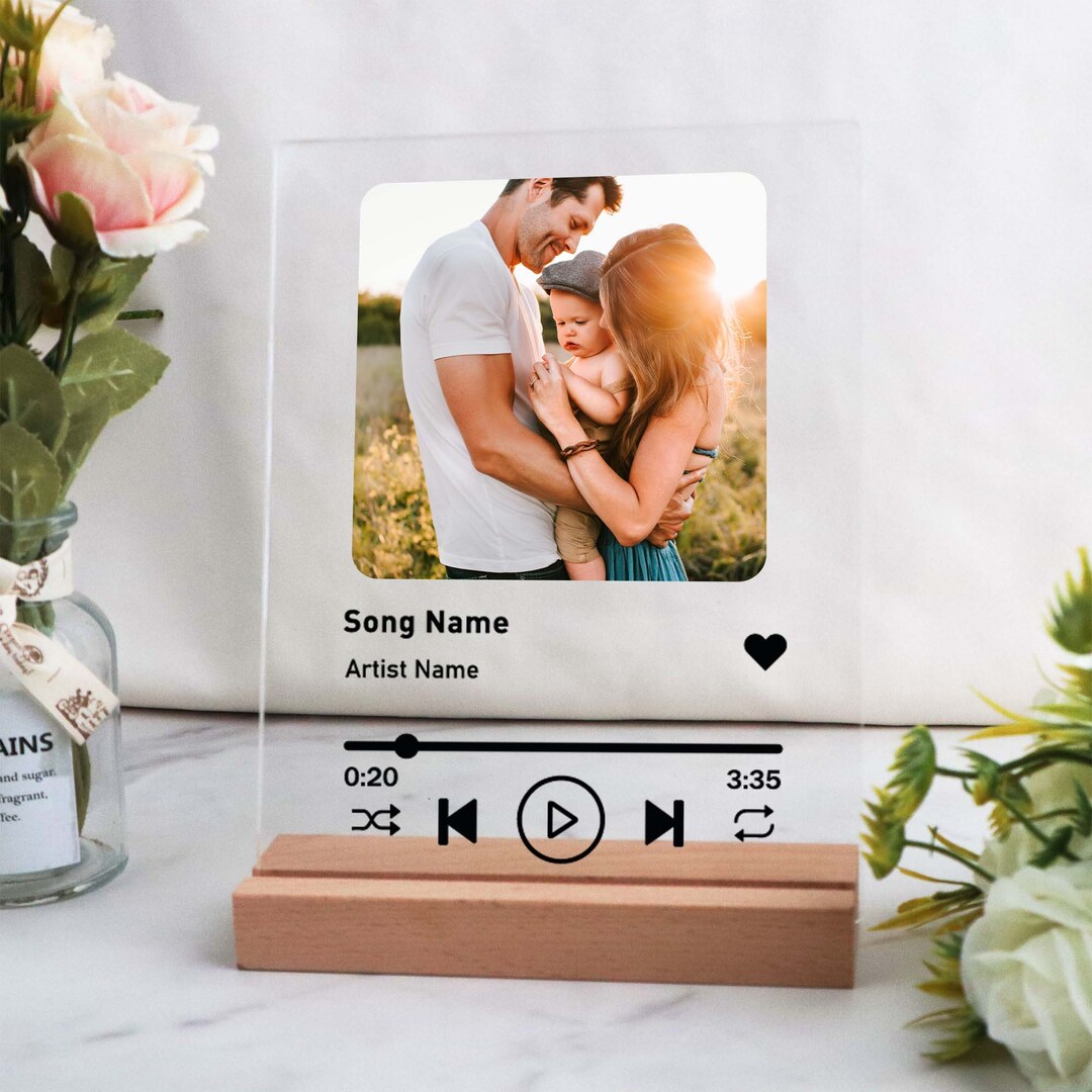 Personalized Music Plaque With Stand, Custom Music Plaque Album Cover ...