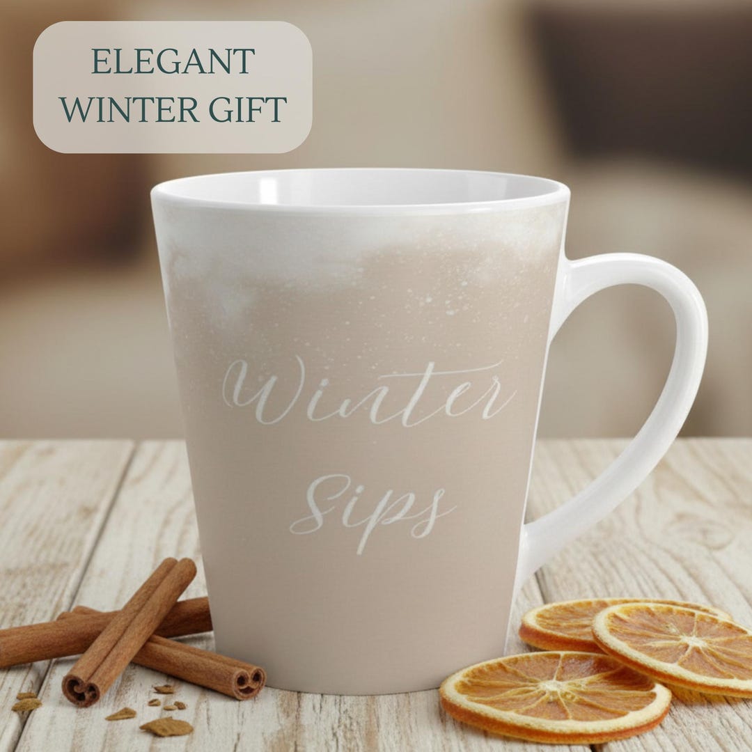 Winter Sips Mug Frosted Tree Cup Cozy Seasonal Drinkware Snowy Cabin ...
