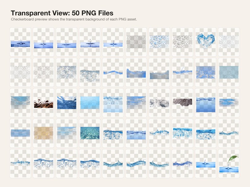 Water Overlay PNG Bundle: Transparent Water Texture Effects for ...