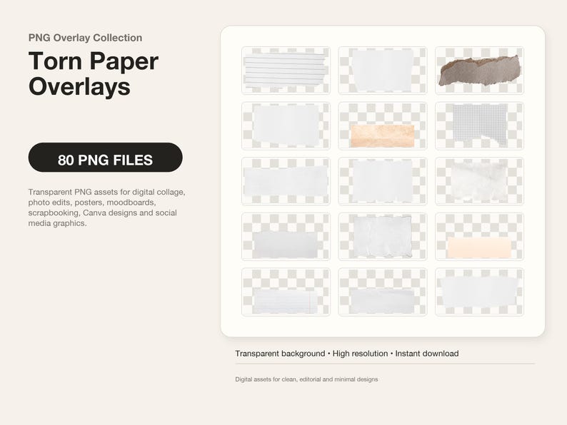 Torn Paper PNG Overlays: Ripped Paper Edges for Collage, Scrapbook ...