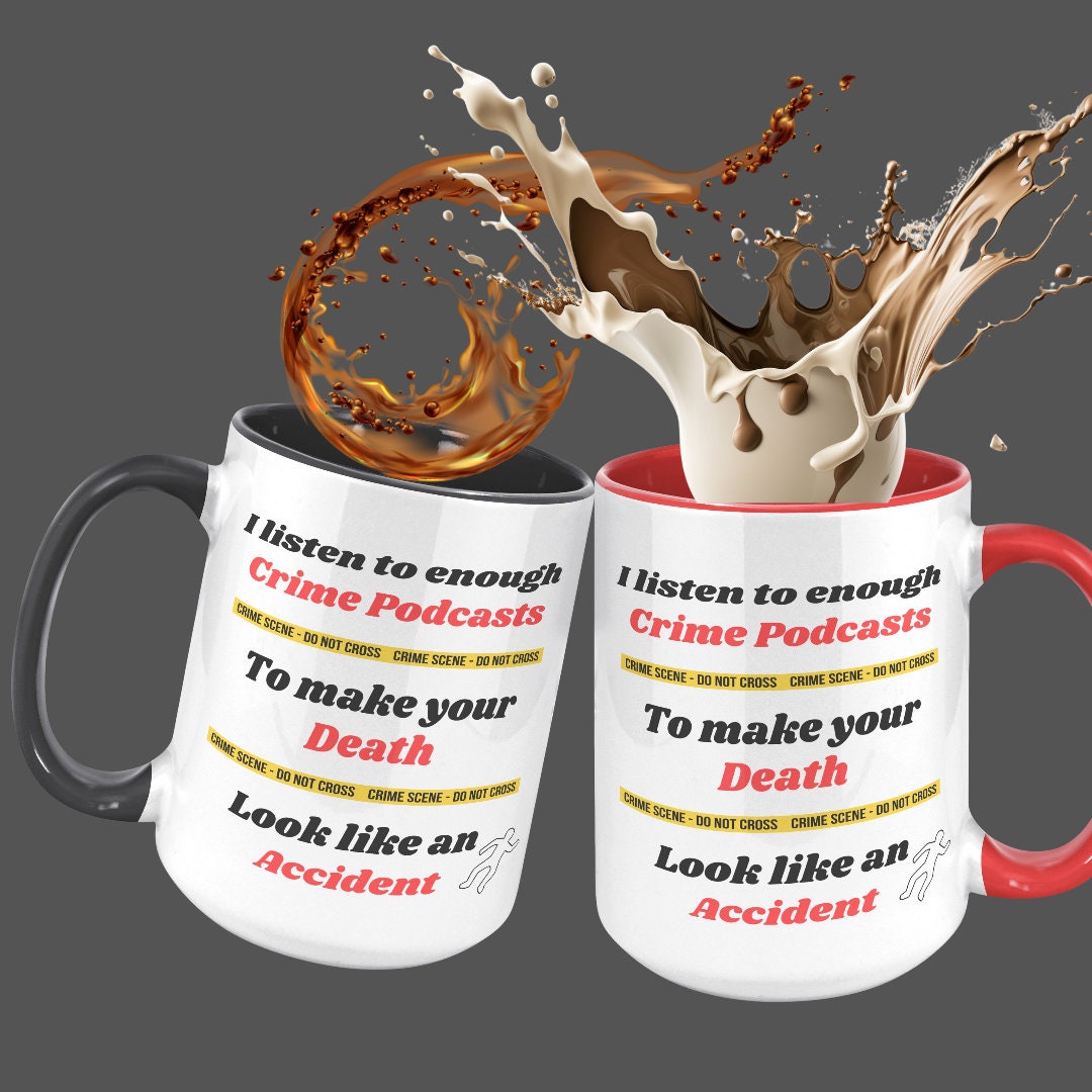 True Crime Podcast Mug, Funny True Crime Ceramic Coffee Cup, Gift for ...