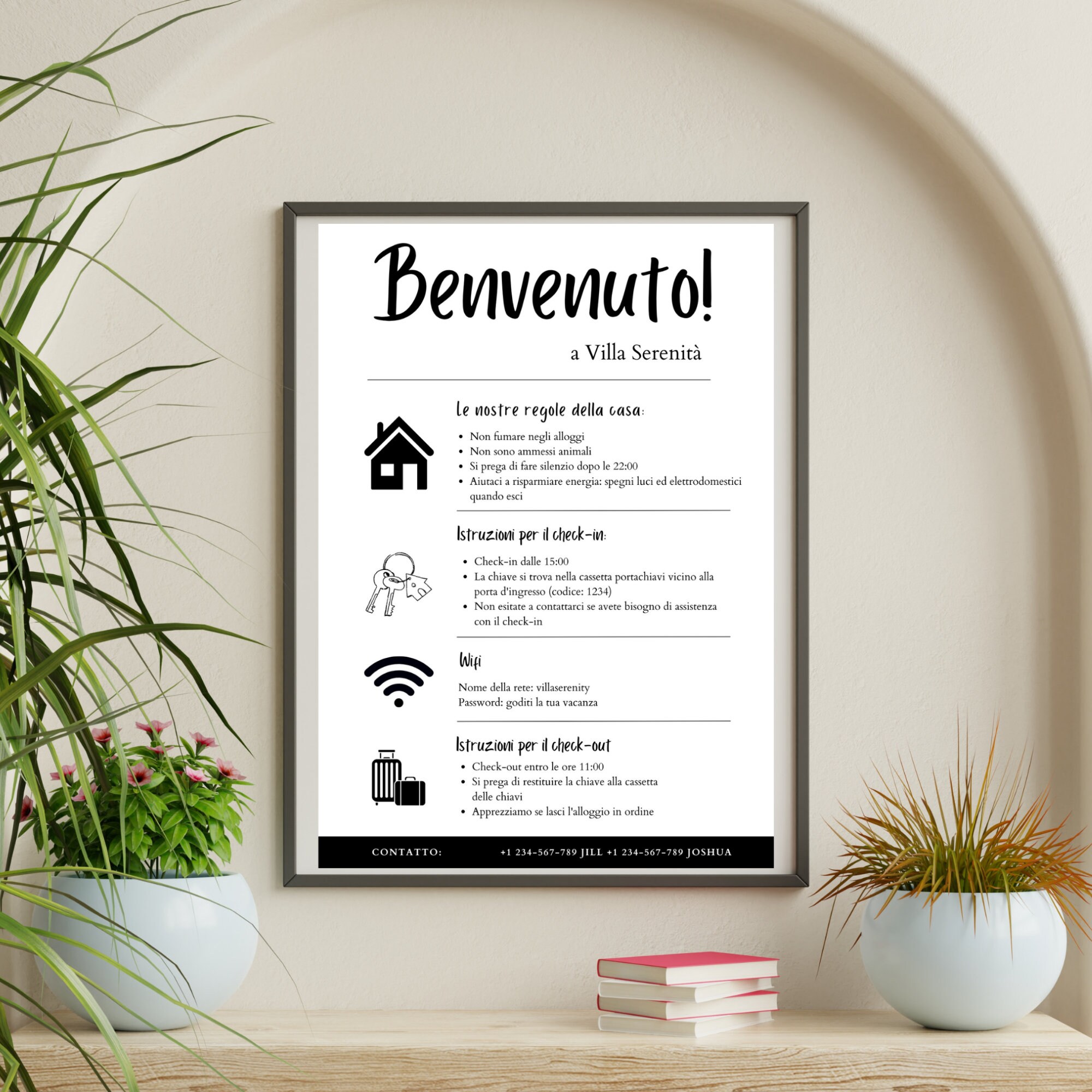 Chic Italian Vacation Rental Welcome Sign | Guest Poster, Beach House ...