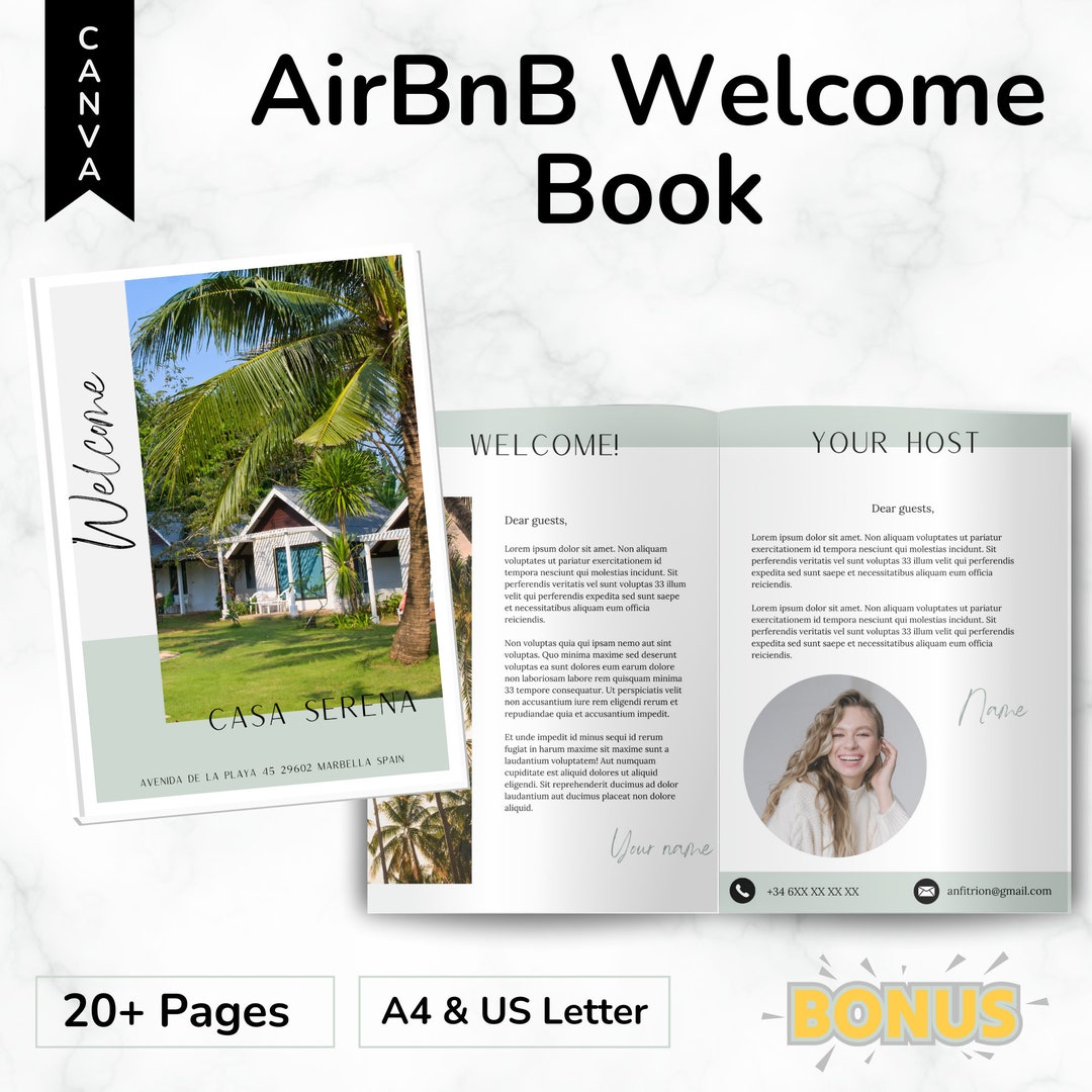 Airbnb Welcome Book Template for Vacation Rental Hosts, Canva 22 Page ...