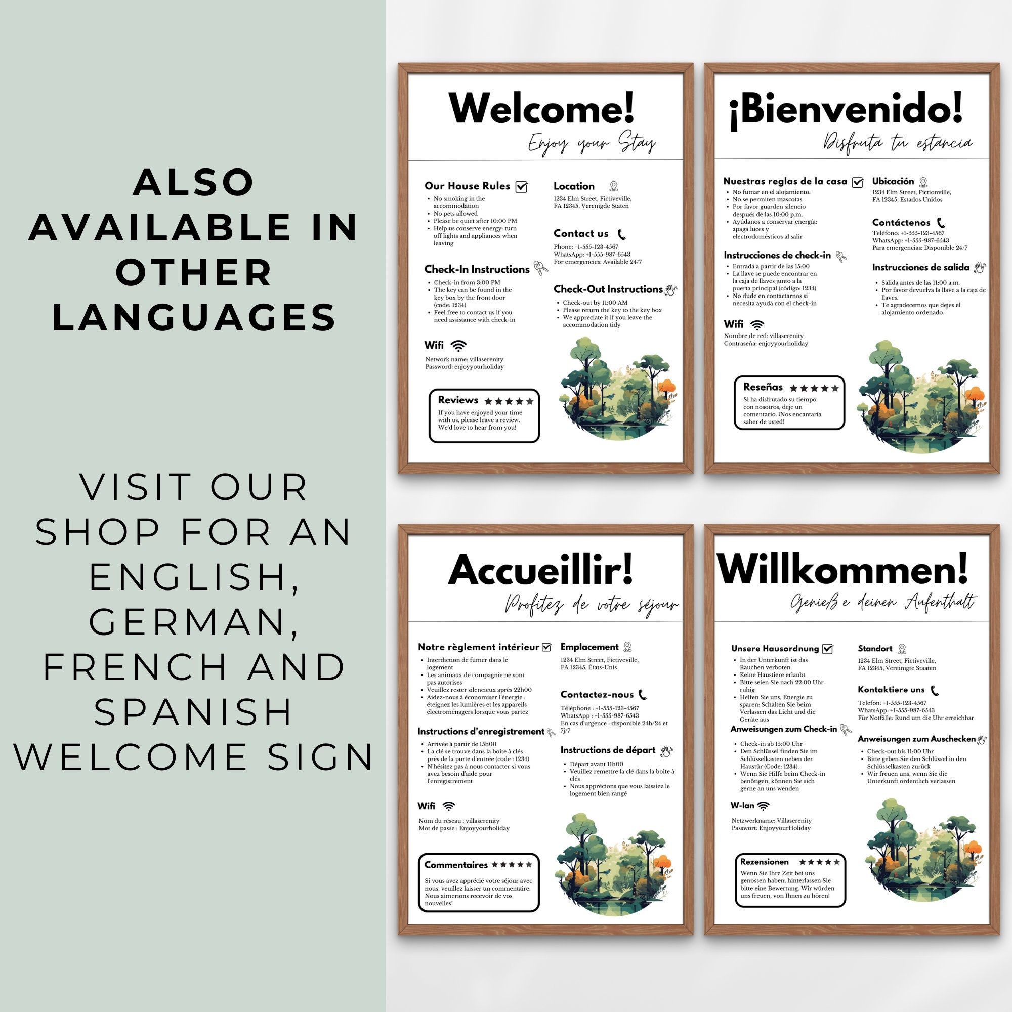 Editable Italian Welcome Sign Template for Airbnb & VRBO - Etsy