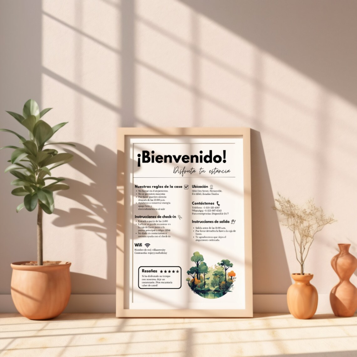 Spanish Welcome Sign for Airbnb and VRBO Hosts Editable - Etsy