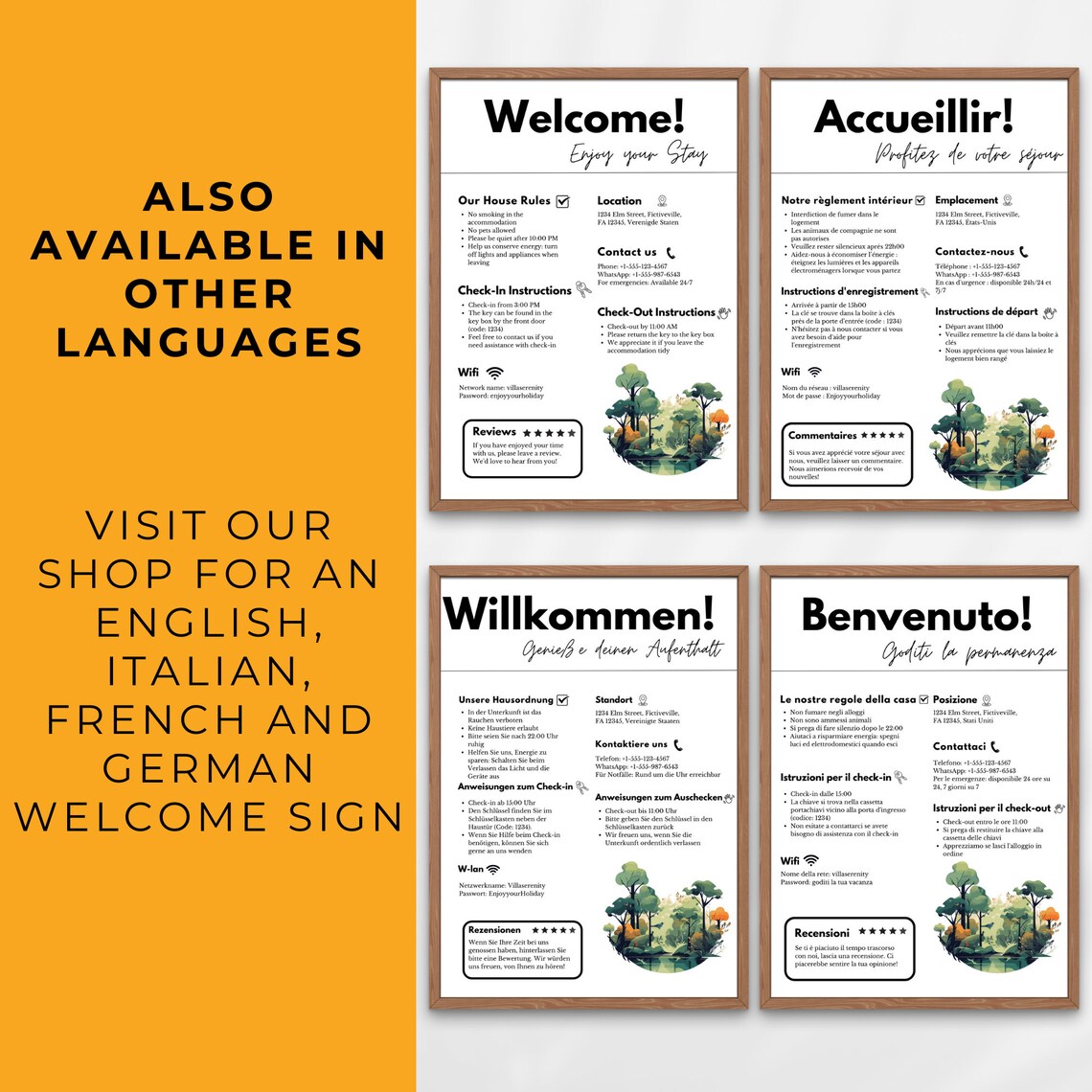 Spanish Welcome Sign for Airbnb and VRBO Hosts Editable - Etsy