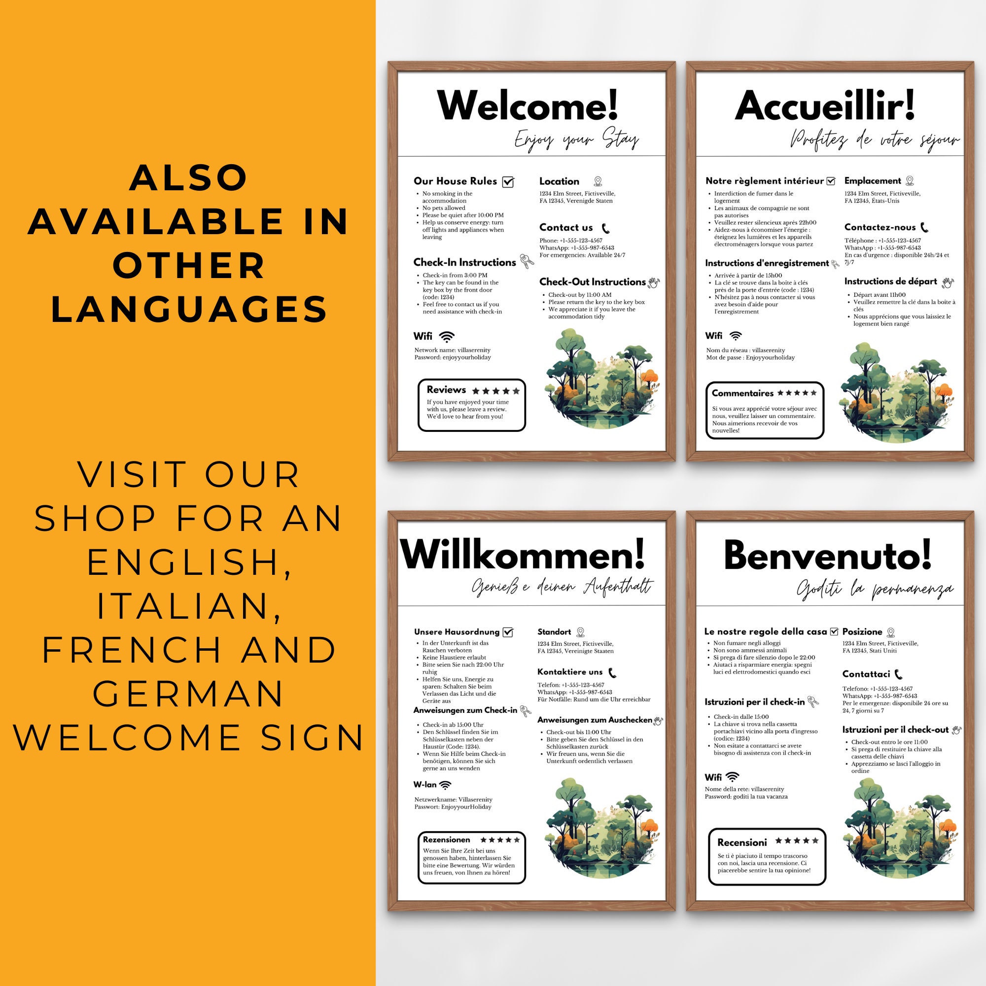 Spanish Welcome Sign for Airbnb and VRBO Hosts Editable - Etsy