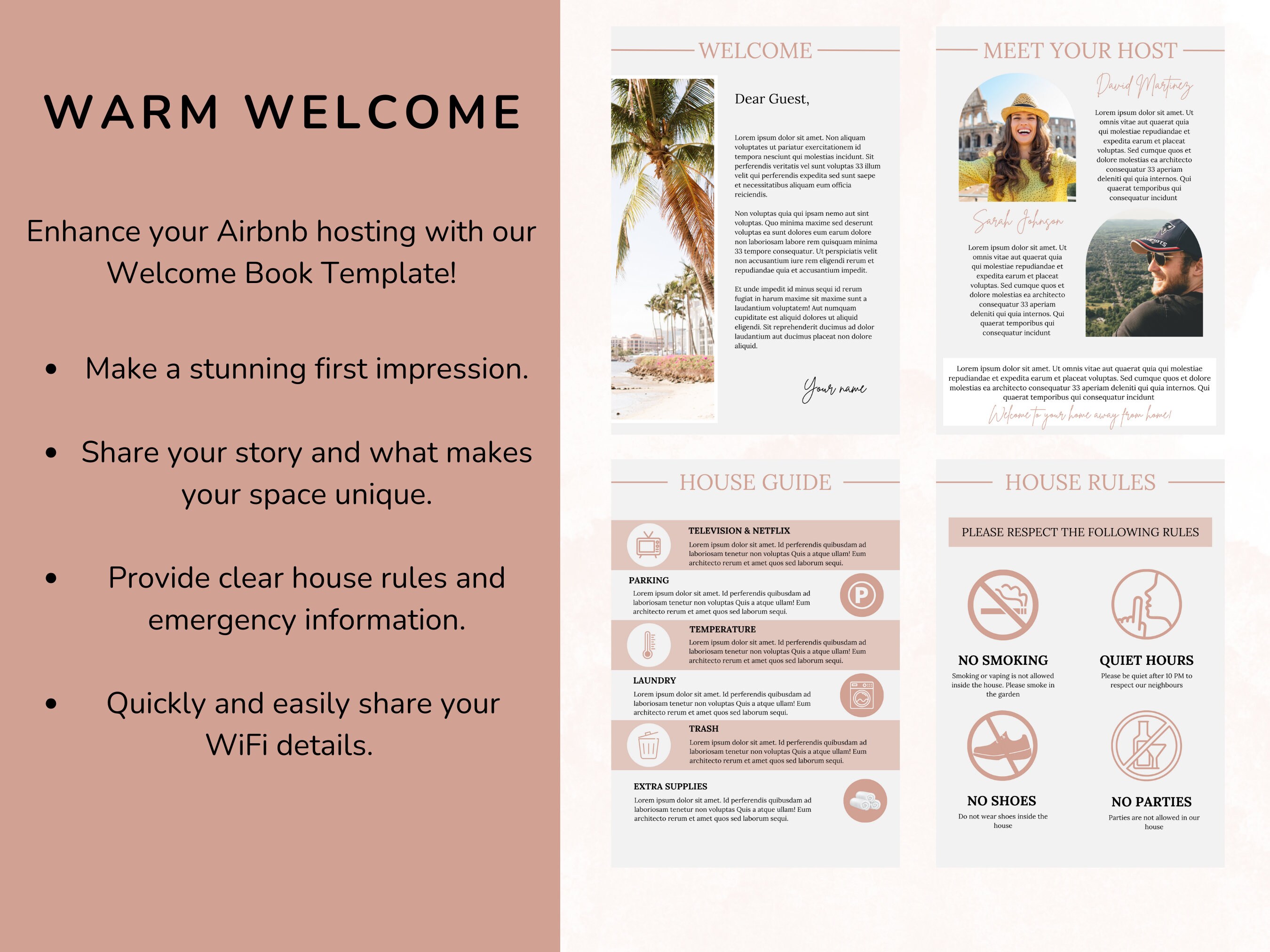 Editable Airbnb Welcome Book Template Airbnb Signs VRBO - Etsy