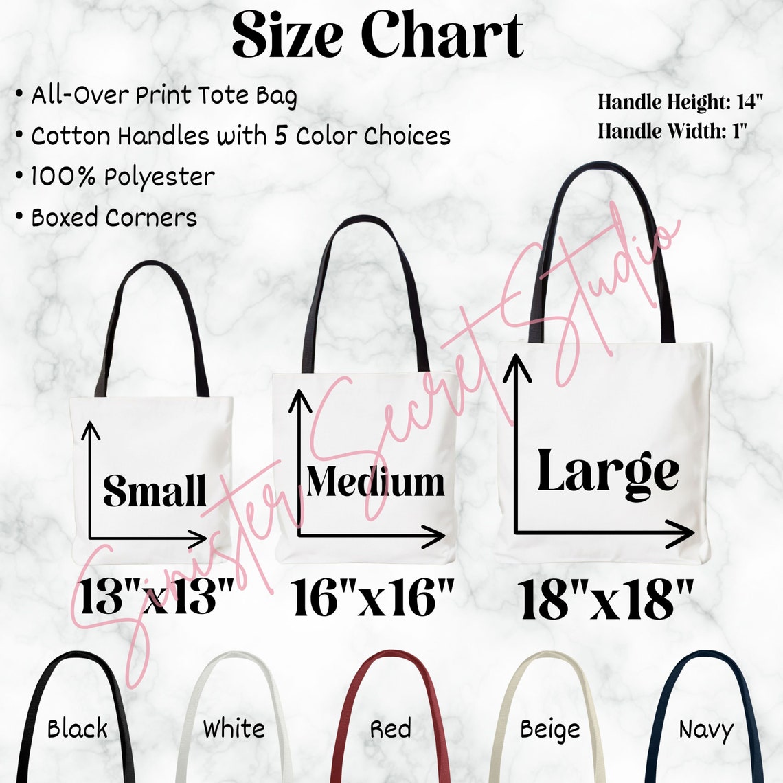 AOP Tote Bag Size Chart, Tote Bag Mockup, Aop Tote Bag Mockup, Tote Bag ...