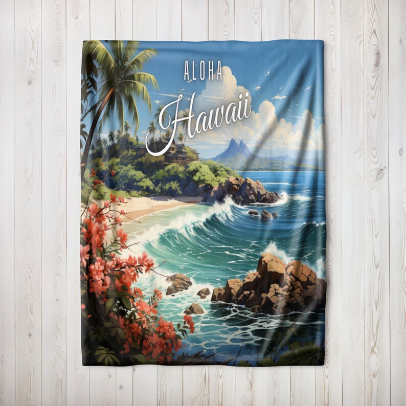 Aloha Hawaii Blanket, Velveteen Plush Blanket, Sherpa Fleece Blanket ...