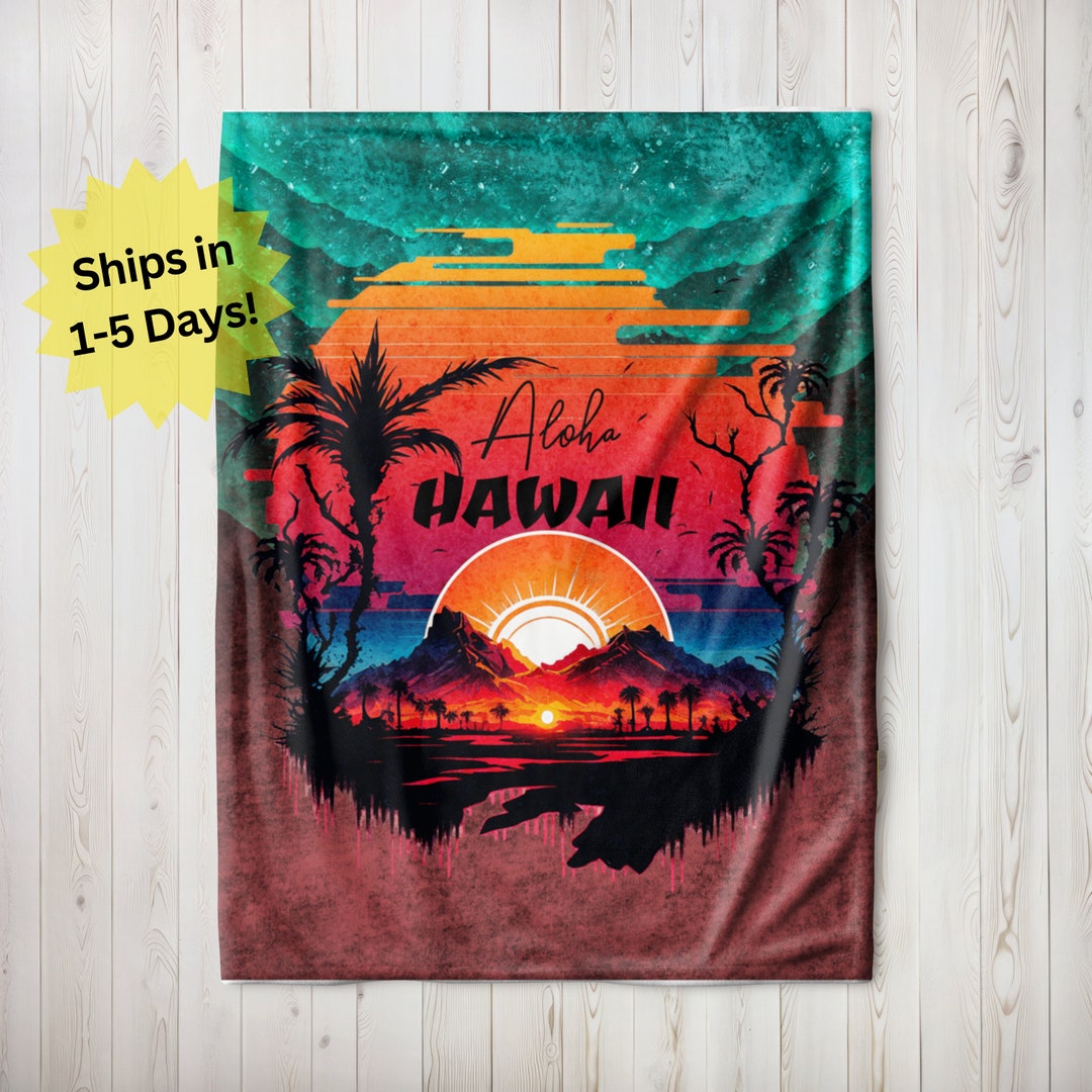Aloha Hawaii Blanket, Velveteen Plush Blanket, Sherpa Fleece Blanket ...